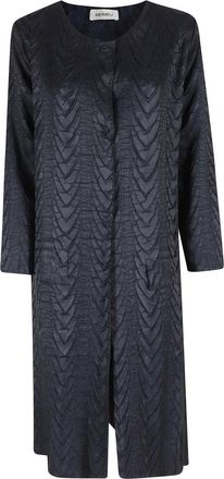 Meimeij Femme, Manteaux, Bleu, Taille: 42 FR Pleated Duster