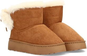 Shoes & Blues Bottines dhiver avec ext&eacute;rieur molletonn&eacute; et d&eacute;tail moufl&eacute;, semelle plateforme antid&eacute;rapante, id&eacute;ale pour femme., Camel, 39 EU