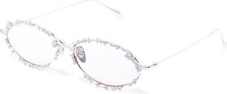 Yvmin 25902PRP00NN Crystal-Embellished Brass Sunglasses - Silver