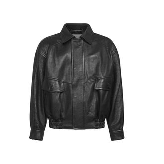Saint Laurent Schwarzer Lammfellmantel mit gesammelter Taille - - Jackets - Herren - Schwarzk - L