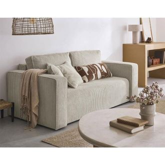 Best Mobilier Bestmobilier - Topaze - 2-sitzer einzelsofa - aus cordstoff - beige