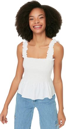 Trendyol Trendyol Damen hangende Blouse, Ecru, 38 EU