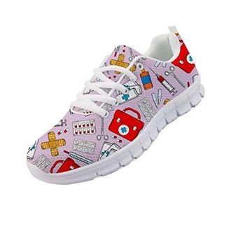 CHAQLIN infirmière Baskets Femmes Hommes Sport Casual Lace up Running Chaussures de Sport Plates entraîneur Sportif pour garçon Filles école Gym Marche Mocass
