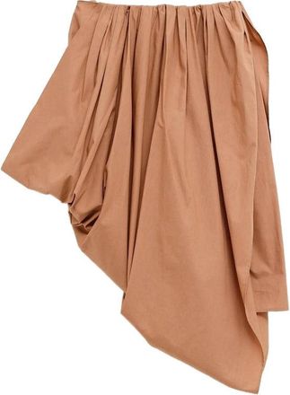 Chlo&eacute; Gathered Organic Cotton Skirt - Beige