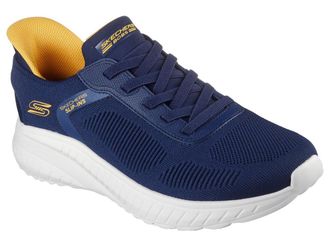 Skechers Slip-On Sneaker SKECHERS BOBS SQUAD CHAOS-SOLID STEP, Herren, Gr. 41, blau (navy), Textil, Schuhe, Schlupfschuh, Slipper, Sneaker zum Schlupfen, Topse