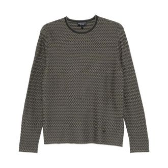 Emporio Armani Homme, Pulls, Gris, Taille: 2XL Crew Neck Wool Blend Sweater