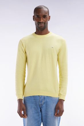 Eden Park Pull Col Rond En Coton Et Soie M&eacute;lang&eacute;s Ivoire Coupe Droite