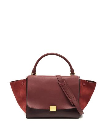 Celine sac &agrave; main Trapeze en cuir format moyen (2014) - Rouge