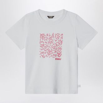 K-Way White Melis T-shirt with glitter print