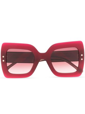 Carolina Herrera lunettes de soleil oversize &agrave; monture carr&eacute;e - Rouge