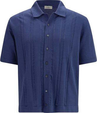 PIACENZA 1733 Ajour-Detail Baumwoll-Polo - - Tops - Herren - Blau - L