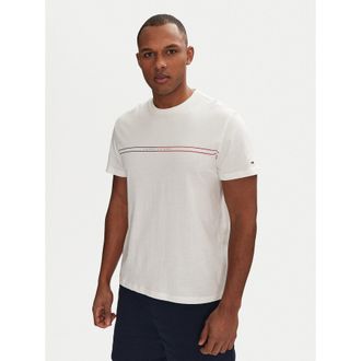 Tommy Jeans T-Shirt Entry Graphic DM0DM20779 Wei&szlig; Slim Fit