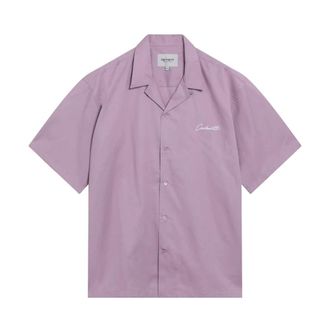 Carhartt Work in Progress Homme, Chemises, Violet, Taille: M Short Sleeve Chemises