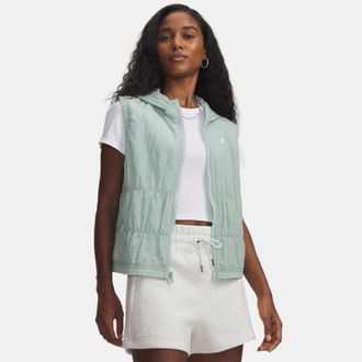 Under Armour Rival Webstoff Ruched Bodywarmer f&uuml;r Damen Enamel Blau / Wei&szlig; XL