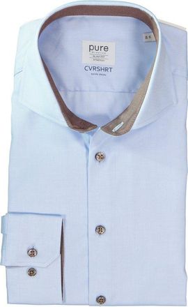 Pure Herren Hemd blau Baumwoll-Stretch