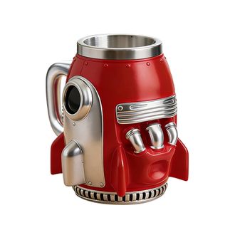 Generico Rocket Kaffeetasse aus Kunstharz, 12,7 cm, Beschichtung aus Edelstahl, isolierter dekorativer Halter f&uuml;r hei&szlig;e und kalte Getr&auml;nke f&uuml;r Zuhause, B&uuml;ro, K