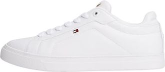 Tommy Hilfiger Baskets Cuvette Femme Icon Court Cuir, Blanc (White), 37