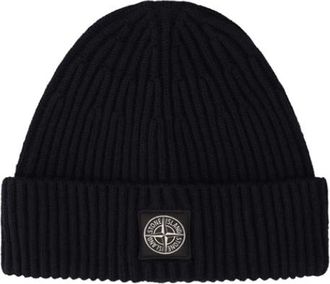 Stone Island Homme, Accessoires, Bleu, Taille: ONE Size Bonnet Beanie Élégant pour Homme