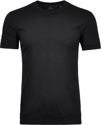 Ragman Herren Pima T-Shirt Rundhals mit Bündchen Schwarz-009, XL