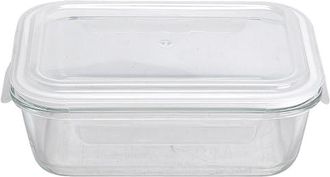 Garcia de Pou 6 Stück - Rechteckige Behälter mit Deckel, 1040 ml, 21 x 15,7 x 7,2 cm, transparentes Glas