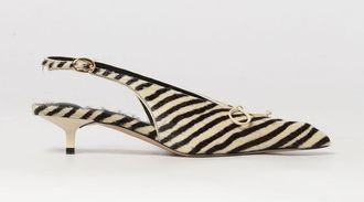 Jacquemus Slingback-Pumps aus Zebra-Ponyfell mit Schleife und niedrigem Absatz