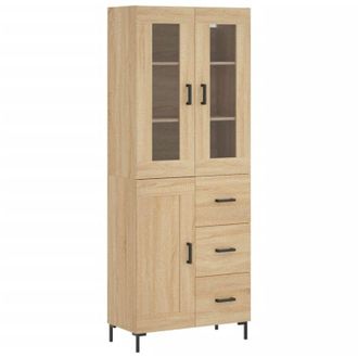 vidaXL Vidaxl - Buffet haut,Meuble de Rangement Ch&ecirc;ne sonoma 69,5x34x180 cm Bois ding&eacute;nierie