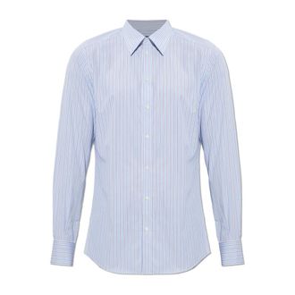 Dolce & Gabbana Baumwoll Hemd mit Streifen - - Shirts - Herren - Blau - 2XL
