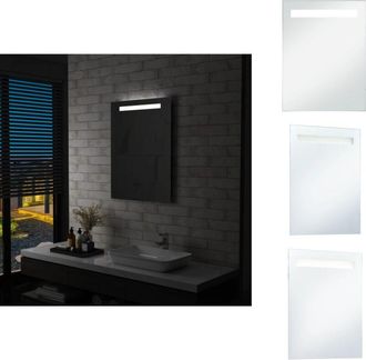 vidaXL Vidaxl - Badezimmer-Wandspiegel mit LEDs 60x80 cm - led Badezimmerspiegel - Kosmetikspeigel - Wandspiegel - Spiegelschrank - Silberner Spiegel