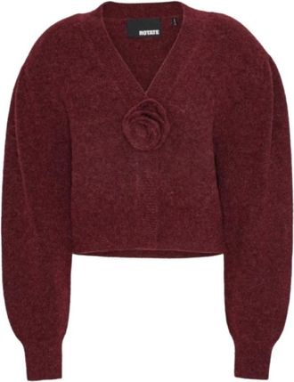 Rotate Rotate Birger Christensen, Femme, Pulls, Rouge, Taille: 36 FR Cardigan punto manga farol
