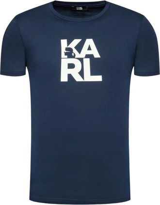 Karl Lagerfeld Homme, Tops, Bleu, Taille: L T-shirt 100% Coton
