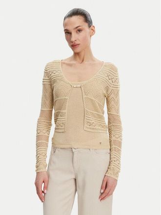 Guess Strickjacke W5GR15 Z3E22 Beige Regular Fit