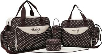 BESPORTBLE Sac &agrave; Multifonction pour Maman Capacit&eacute; L&eacute;ger pour Usage Quotidien Travail Voyage et Gym Motif &agrave; Pois Couleur Caf&eacute;