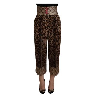 Dolce & Gabbana Femme, Pantalons, Brun, Taille: 42 FR Cropped Pantalons