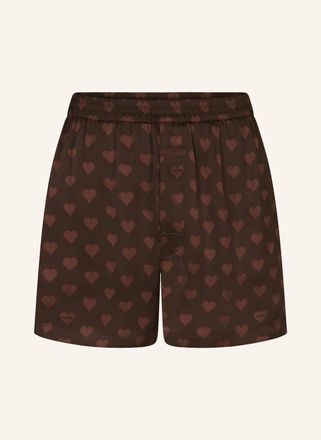 SKIMS Skims Boxershorts Sleep Sateen Aus Satin braun