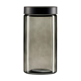 Ritzenhoff & Breker Vorratsgl&auml;ser mit Edelstahl-Deckel LUMOS - 2er Set - Vorratsbeh&auml;lter mit Schraubverschlussdeckel (2 Liter) - 11 x 11 x 27 cm - Glas - Rauchgrau