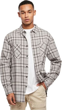 Urban Classics Herren Long Oversized Grey Check Shirt Grey/Black, XXL