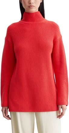 Marc O'Polo Damen Strickpullover aus Bio-Baumwolle Oversized Fit, Orange (Poppy Red), XS
