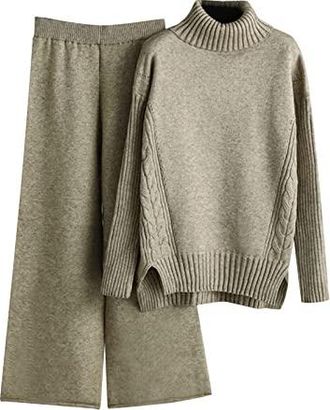 Generic Ensemble Jogging Femme Styl&eacute; Tricot Ensemble Hiver Femme 2 Piece Oversize Loisirs Randonn&eacute;e Tenue Dint&eacute;rieur &Agrave; Manches Longues Haut + Running Pantalon