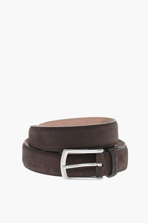 Ermenegildo Zegna Suede Belt with Metal Buckle size 110