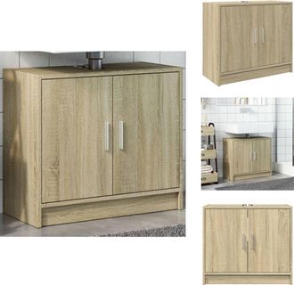 vidaXL Armoire dévier chêne sonoma 63x29x55 cm bois dingénierie - Meuble De Salle De Bain - Armoire De Lavabo - Rangement Salle De Bain - Évier Chêne