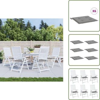 vidaXL The Living Store Gartenstuhl-Kissen 6 Stk. Grau 50x50x4 cm Oxford-Gewebe - Au&szlig;enbereich Dekoration
