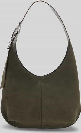 HUGO BOSS Henkeltasche aus echtem Veloursleder mit Metallschnallen