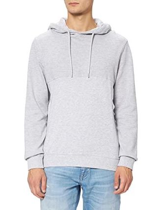 Tom Tailor Denim TOM TAILOR Denim Hommes Sweat &agrave; capuche avec structure 1028403, 15398 - Light Stone Grey Melange, XL