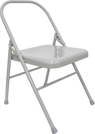 Sport-Thieme Yoga Stuhl Classic | Rückenschonendes Yoga-Equipment | Iyengar Yoga | Klappbar | Hochwertiges Metall mit Gummikappen | Markenqualität