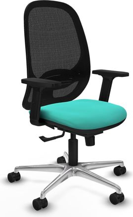 Piqueras y Crespo Hocharbeitsstuhl mit 2D-Armlehnen, h&ouml;henverstellbare Lendenwirbelst&uuml;tze, ausgestattet mit 3 Positionen und Schneidschaum, mit Rollen von 65 mm, Nylon,