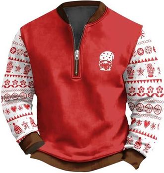 Generic Sweatshirts pour hommes, nouveau décontracté et confortable, tissage à manches longues, sans capuche, sweat-shirt décontracté à manches longues, Rouge