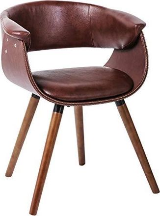 Kare Design Design Chaise Monaco, Nougat-Marron, Aspect Cuir, Hêtre Massif, Chaise Avec Accoudoirs, Chaise Salle a Manger, Deco Intérieur, Decoration Salon, Cuisi