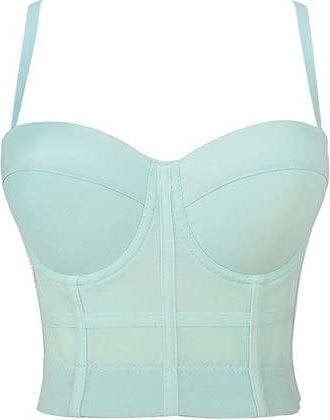 Generic Soutien-gorge sexy en maille ar&ecirc;te de poisson pour femme avec bas d&eacute;bardeur sous-couche mince 2026, bleu, L