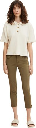 Tom Tailor Damen Cropped Alexa Slim Jeans 1031329, 11279 - Dry Greyish Olive, 28W / 26L