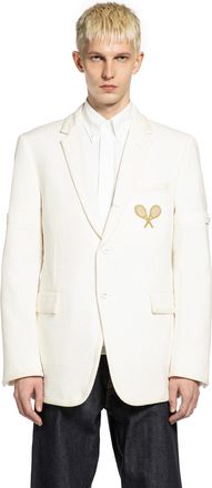 Thom Browne Wide Shoulder Blazer in Wool Seersucker